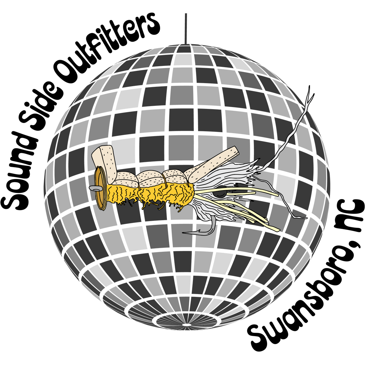 Sound Side Outfitters Disco Shrimp Ball Sticker